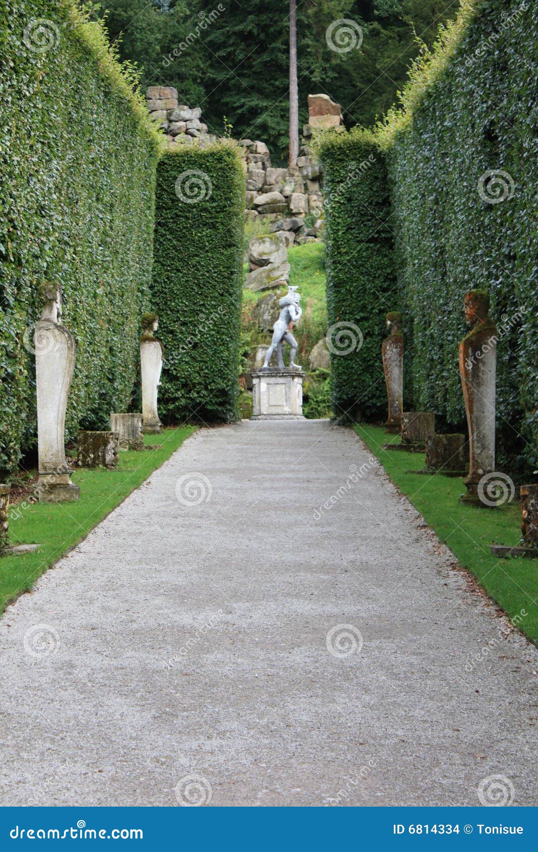 Hedges and Path stock photo. Image of statue, green, path - 6814334