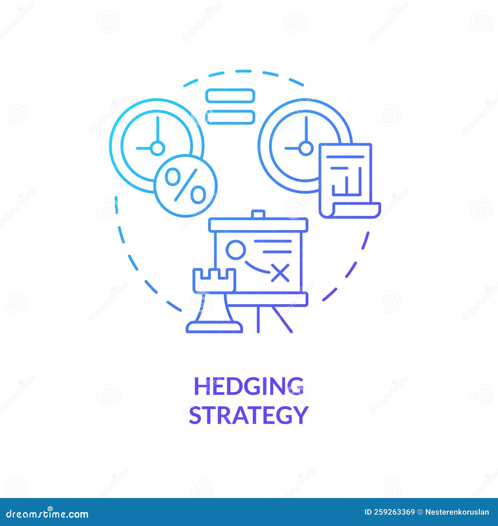 Hedging Strategy Blue Gradient Concept Icon Stock Vector - Illustration ...