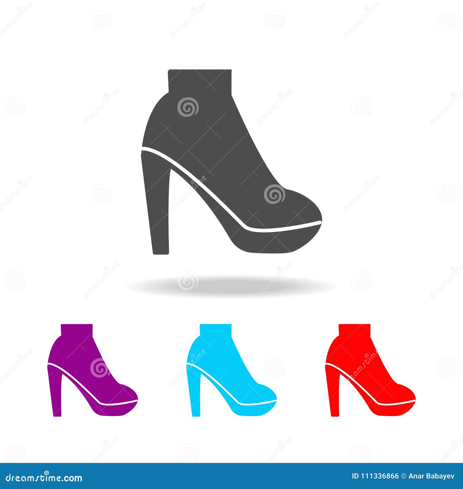 Heel Sock Boots, Sock Boots Icon. Elements of Clothes in Multi Colored ...