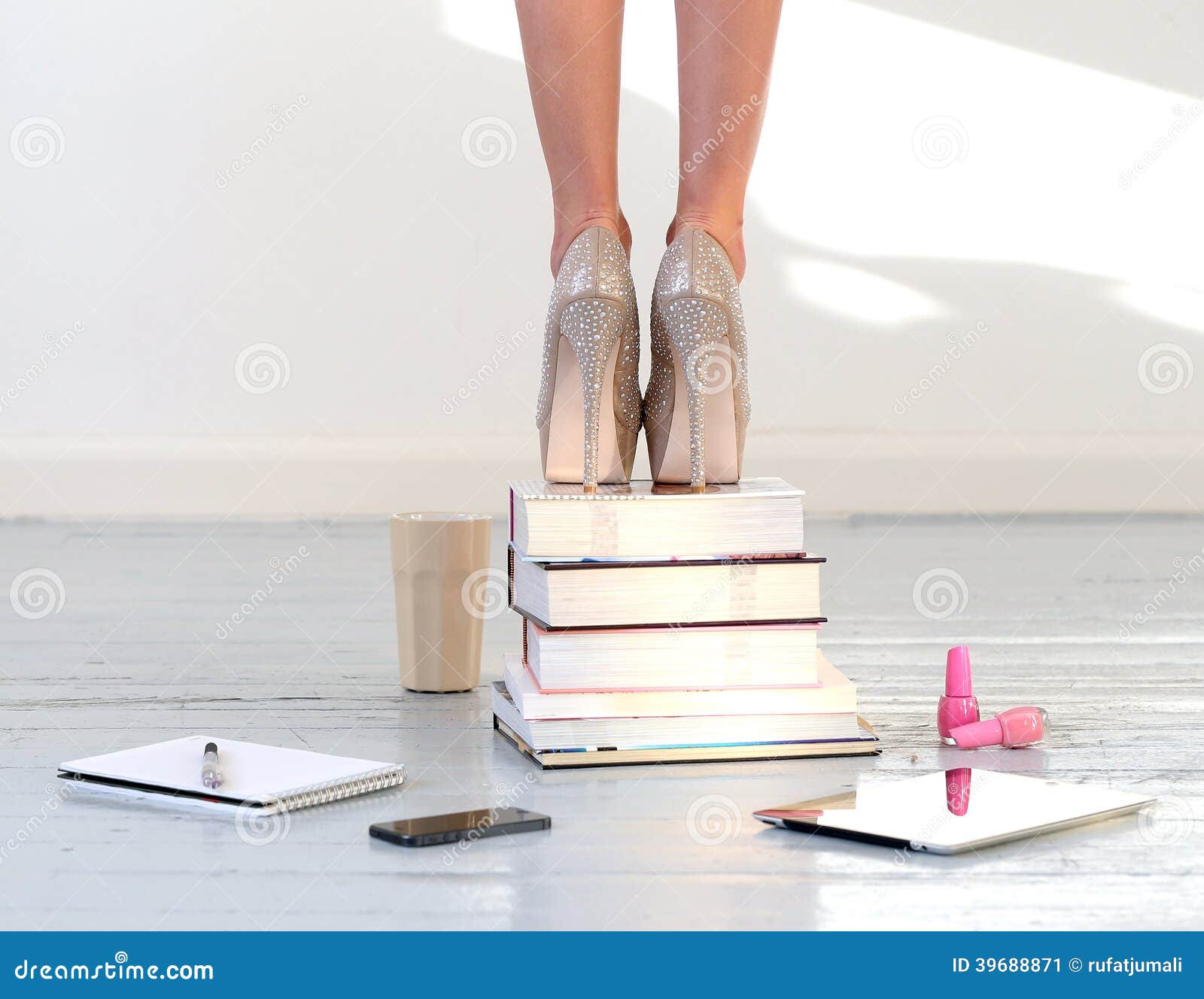 Heels on books stock image. Image of feet, heels, education - 39688871