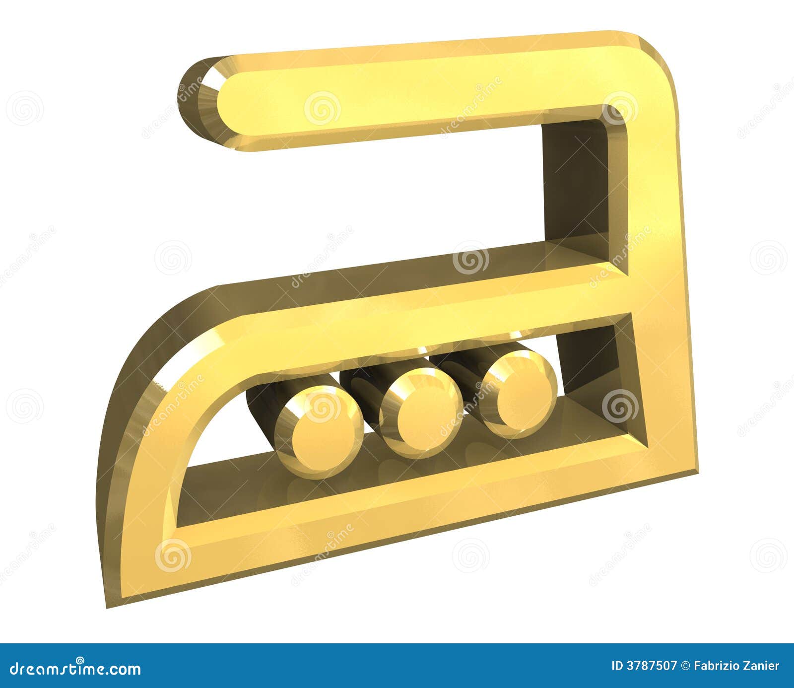 Heet Het Strijken Van De Hitte Symbool in 3D Goud - Stock Illustratie ...