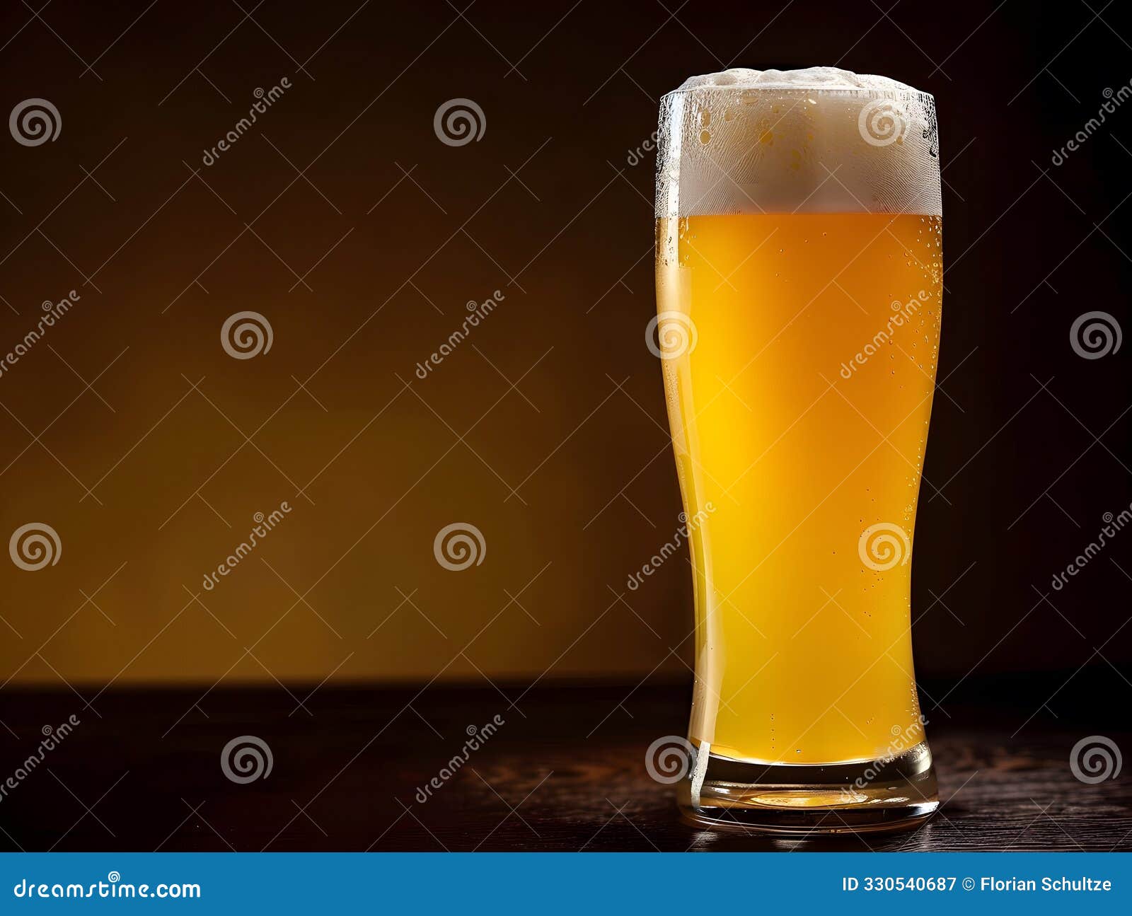 Hefeweizen in a Traditional Wheat Beer Glass Stock Illustration ...