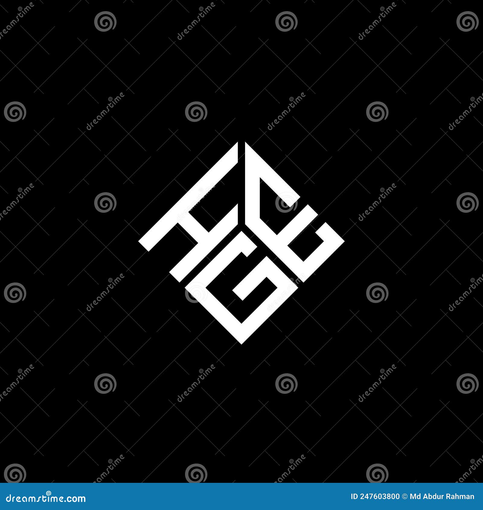 HEG Letter Logo Design on Black Background. HEG Creative Initials ...