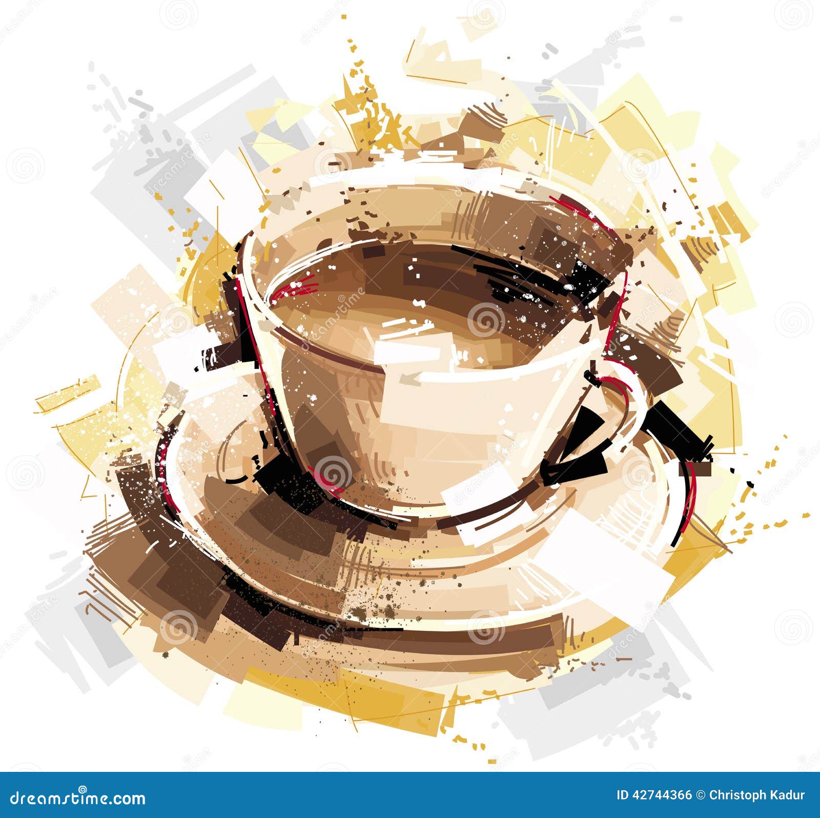 Heiße Kaffeetasse stock abbildung. Illustration von farben - 42744366
