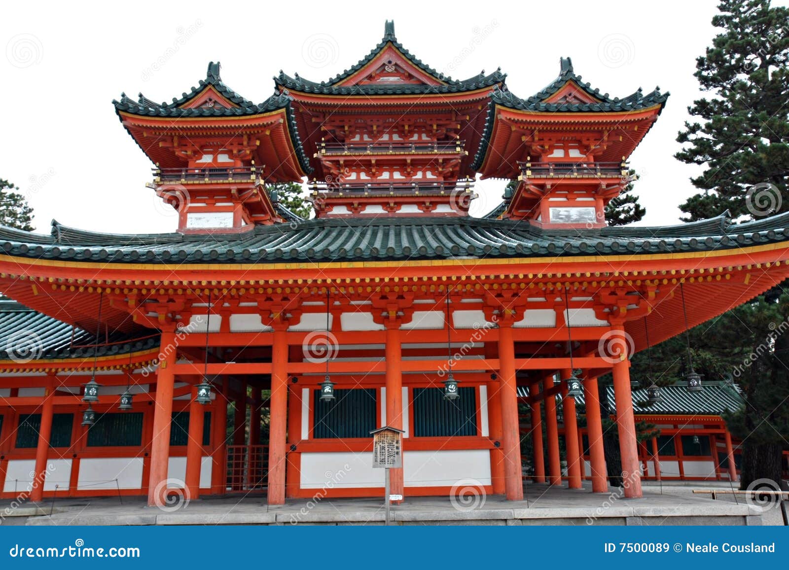 Heian Shrine - Kyoto stock image. Image of orange, landmark - 7500089