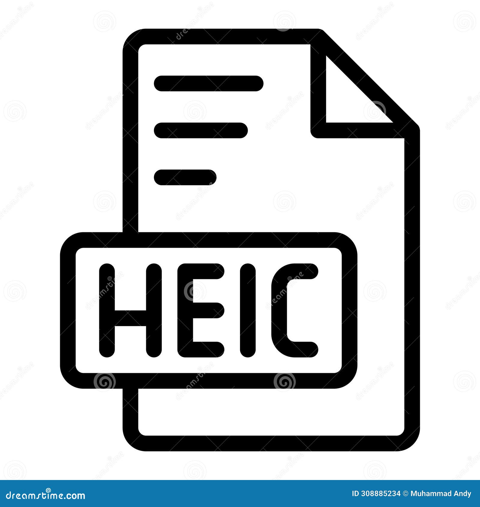 Heic Icon Outline Style Design Image File. Image Extension Format File ...
