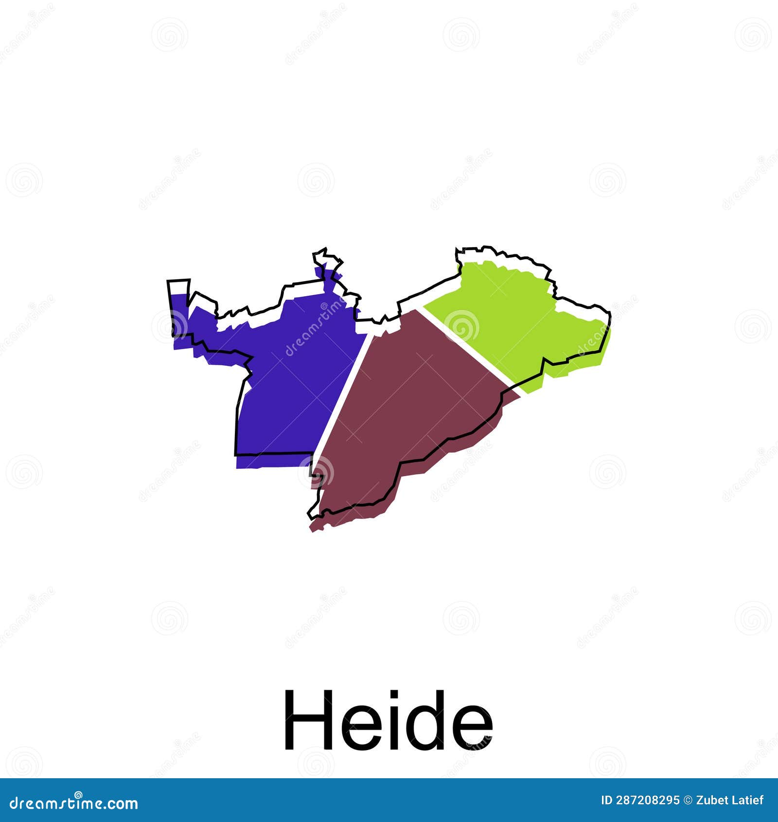 Heide City Map Illustration. Simplified Map of Germany Country Vector ...