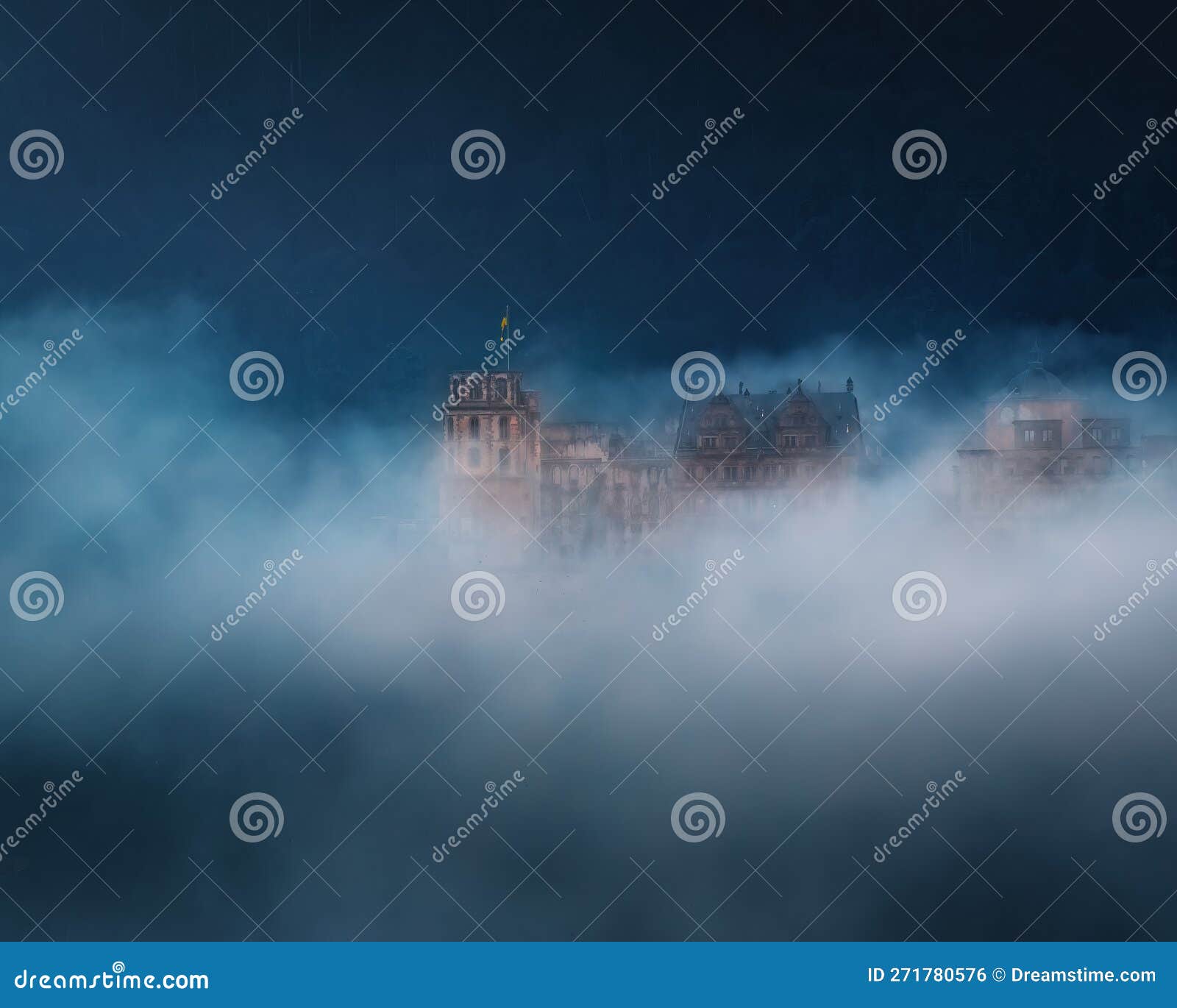 Heidelberg Castle in Mist - Heidelberg, Germany Stock Photo - Image of ...