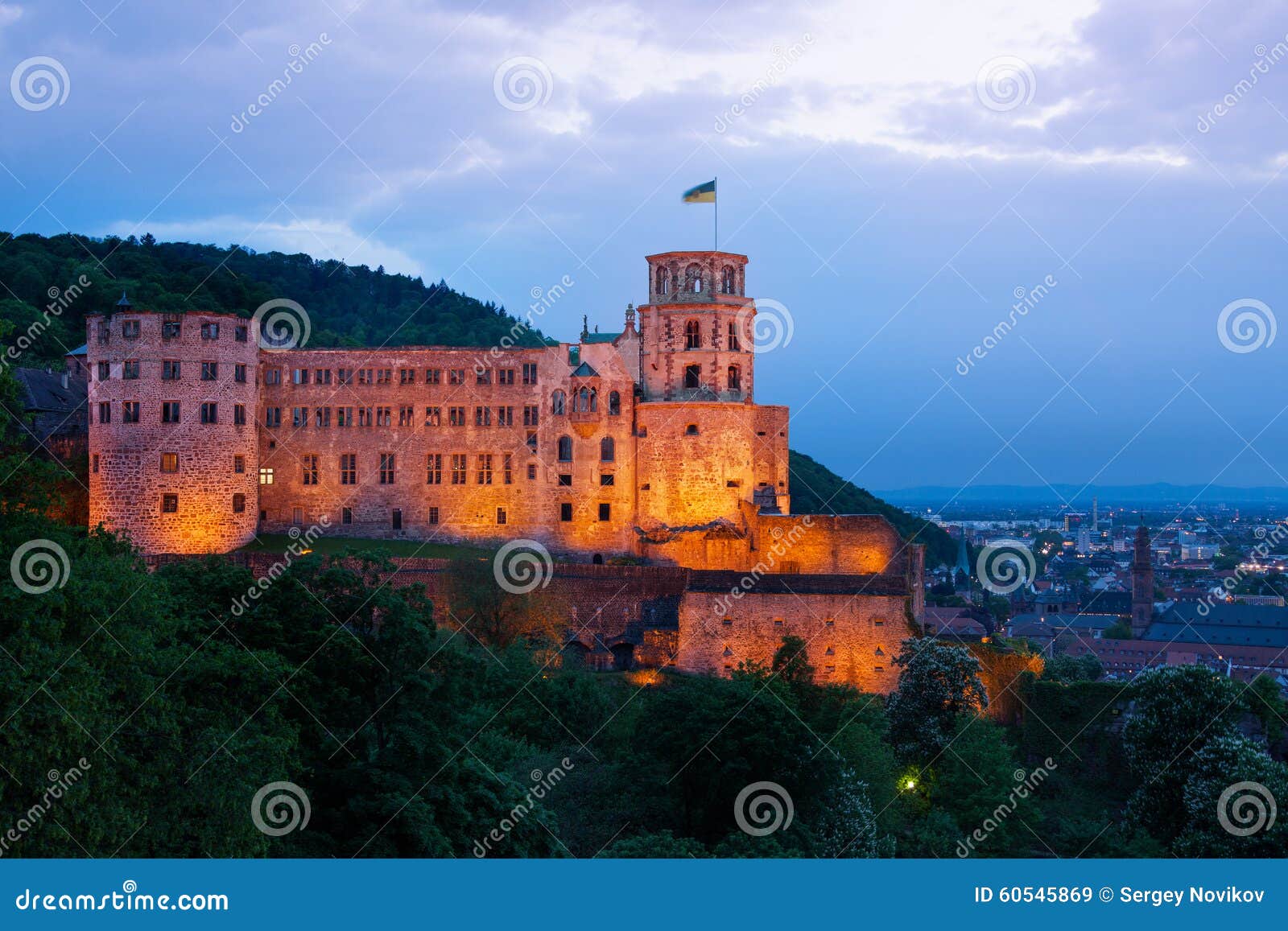 Heidelberg Castle during Night Time Enlightened Stock Image - Image of ...