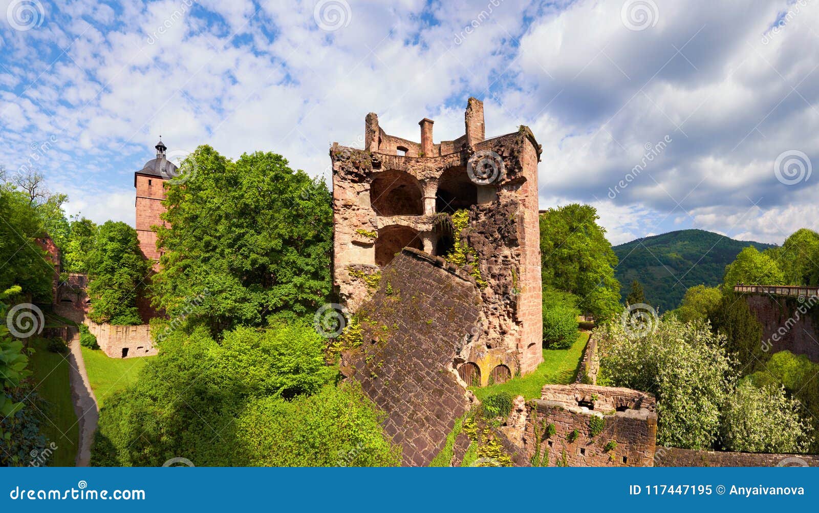 Heidelberg Castle in Spring, Panorama Stock Image - Image of monument ...