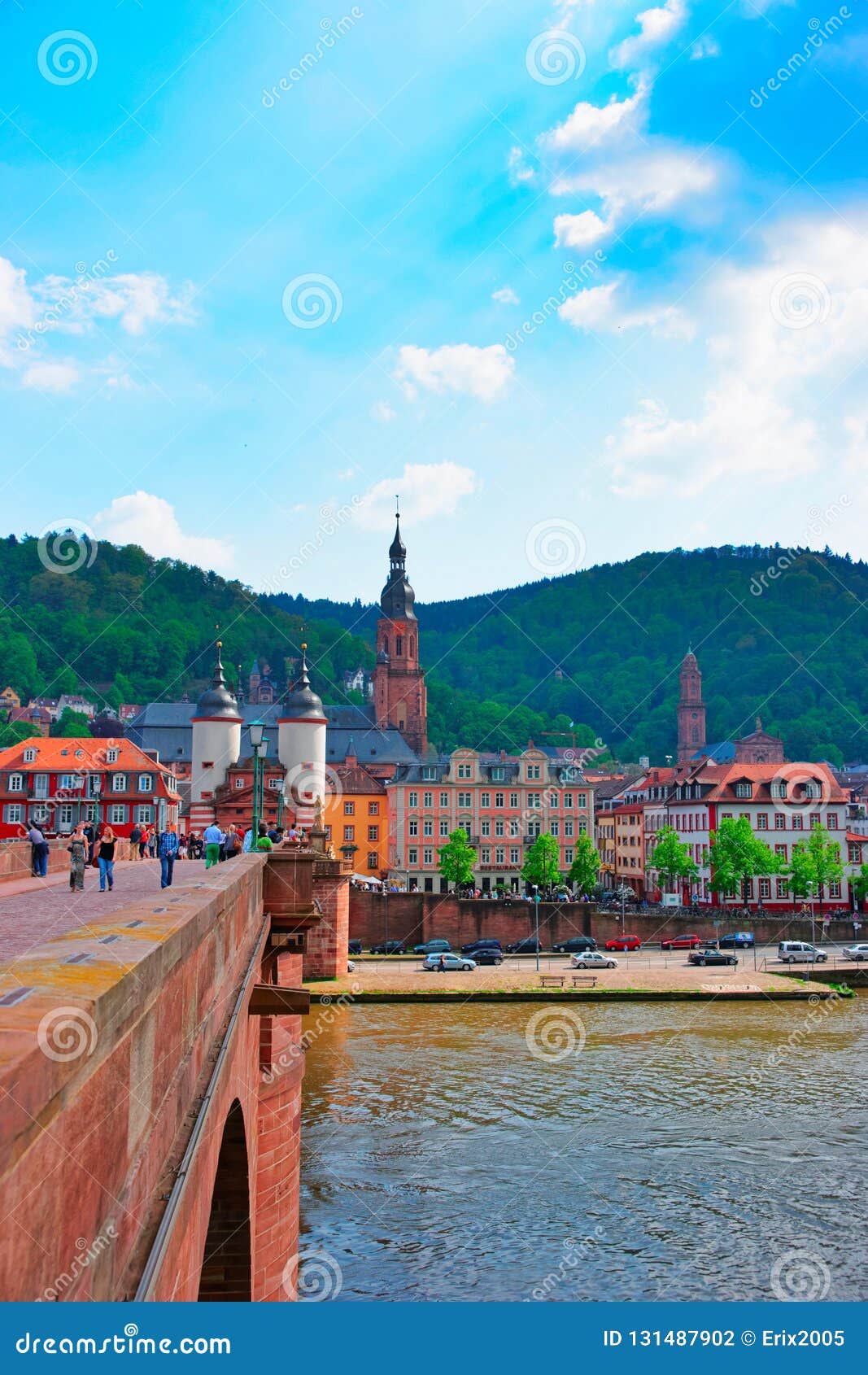 Heidelberg, Germany - May 5, 2013: Old Bridge Over the Neckar River in ...