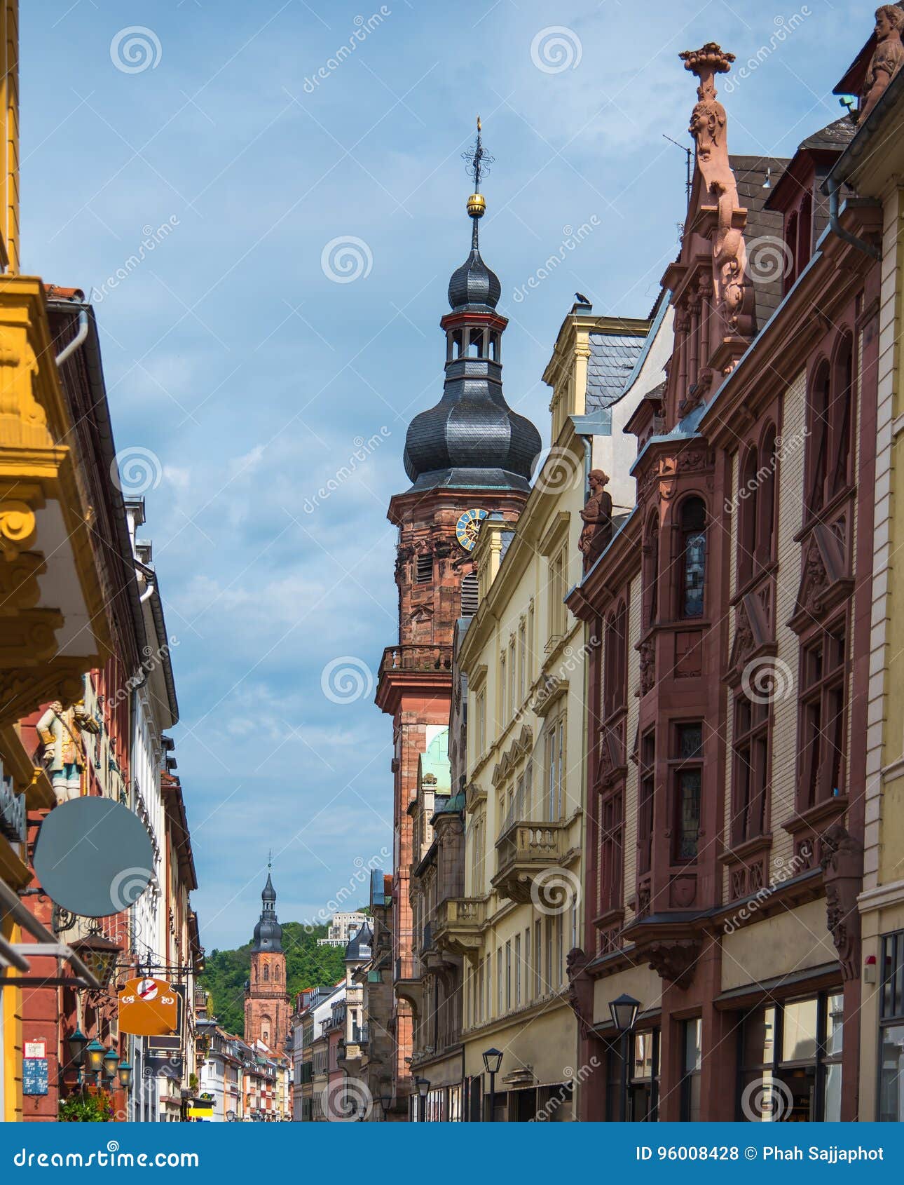 Heidelberg Old Town Clock Tower in Sunny Day Stock Photo - Image of ...