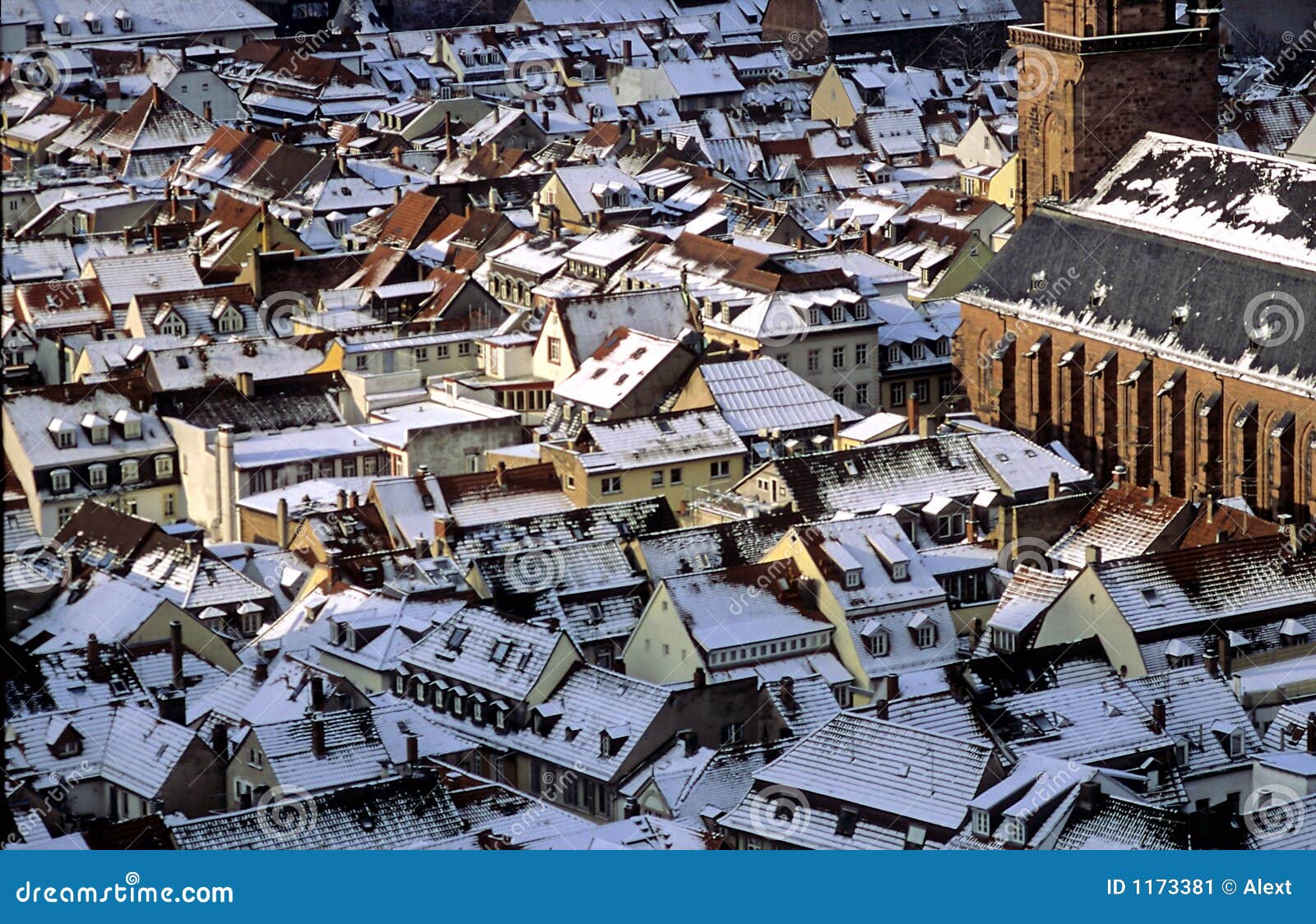 Heidelberg under Snow stock image. Image of romantic, birdsview - 1173381