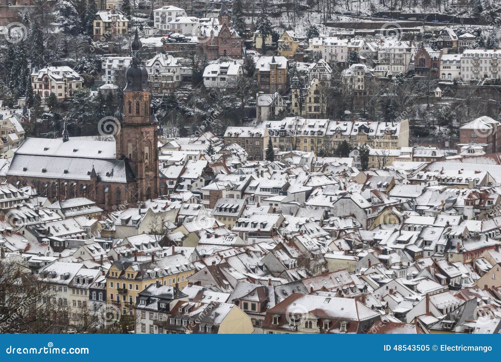 Heidelberg in winter stock image. Image of snowman, forest - 48543505