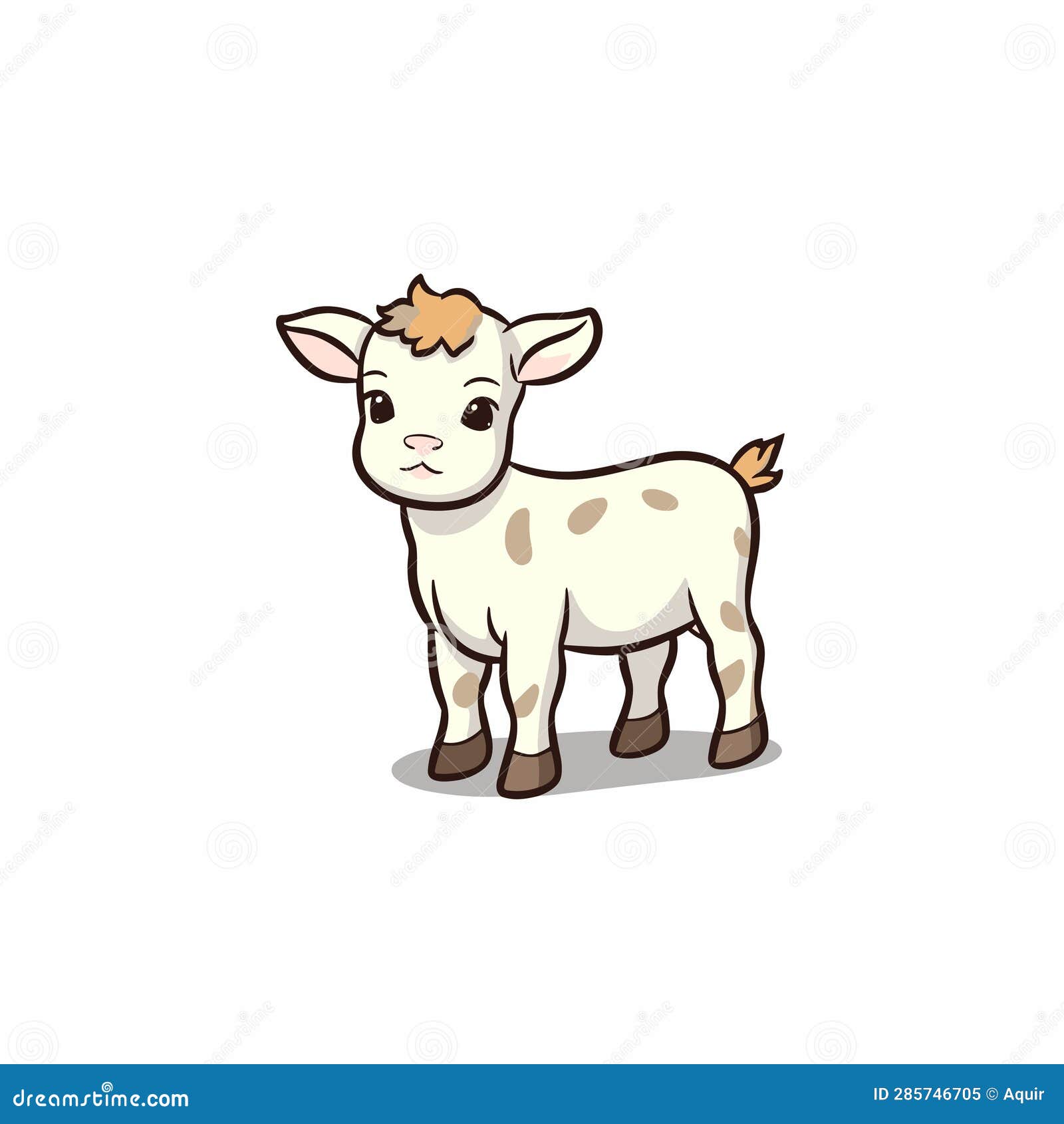 Heifer Hand-drawn Illustration. Heifer. Vector Doodle Style Cartoon ...