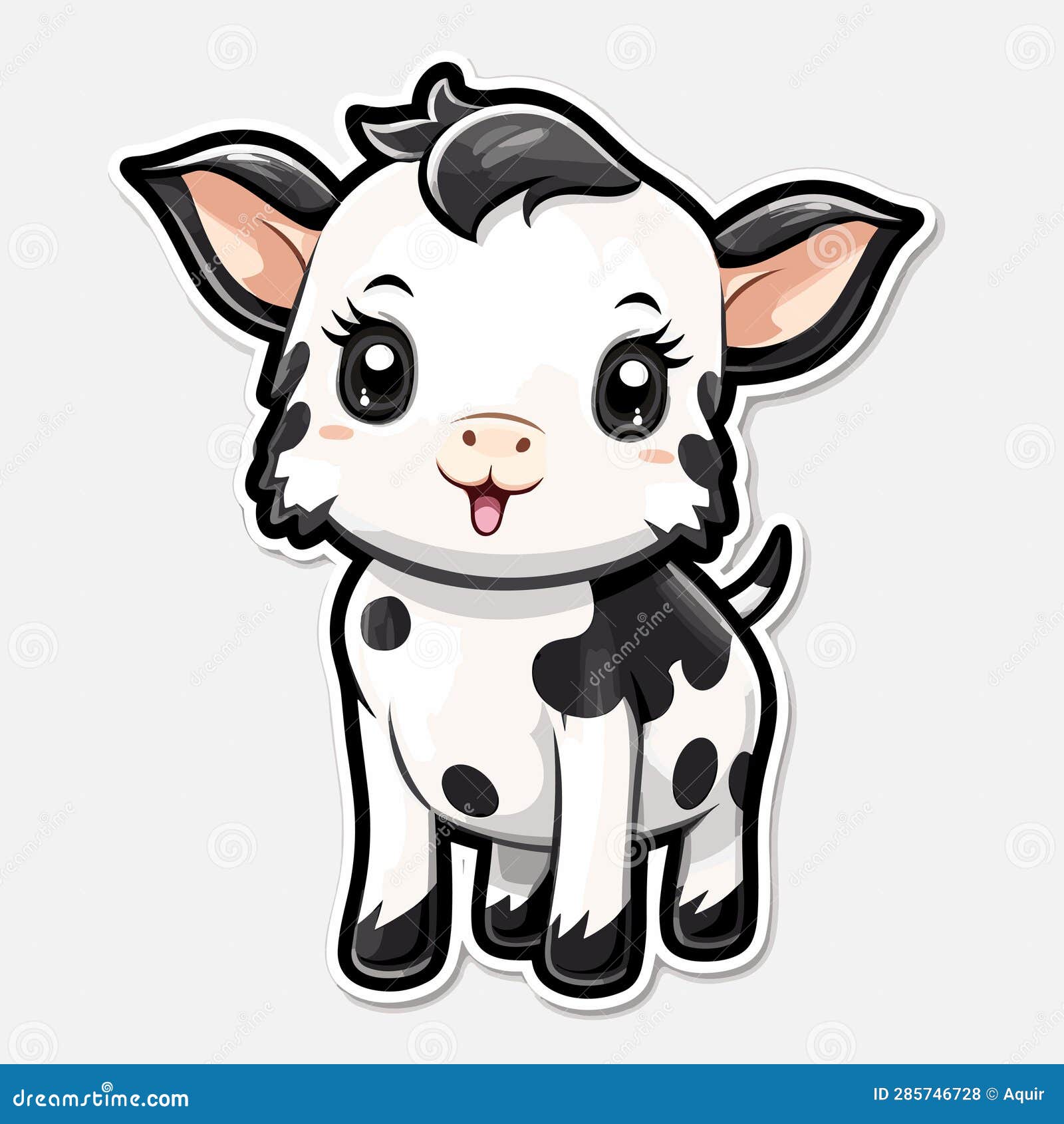 Heifer Hand-drawn Illustration. Heifer. Vector Doodle Style Cartoon ...