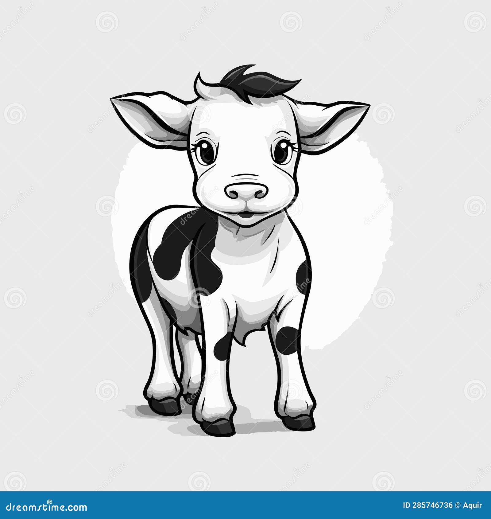 Heifer Hand-drawn Illustration. Heifer. Vector Doodle Style Cartoon ...