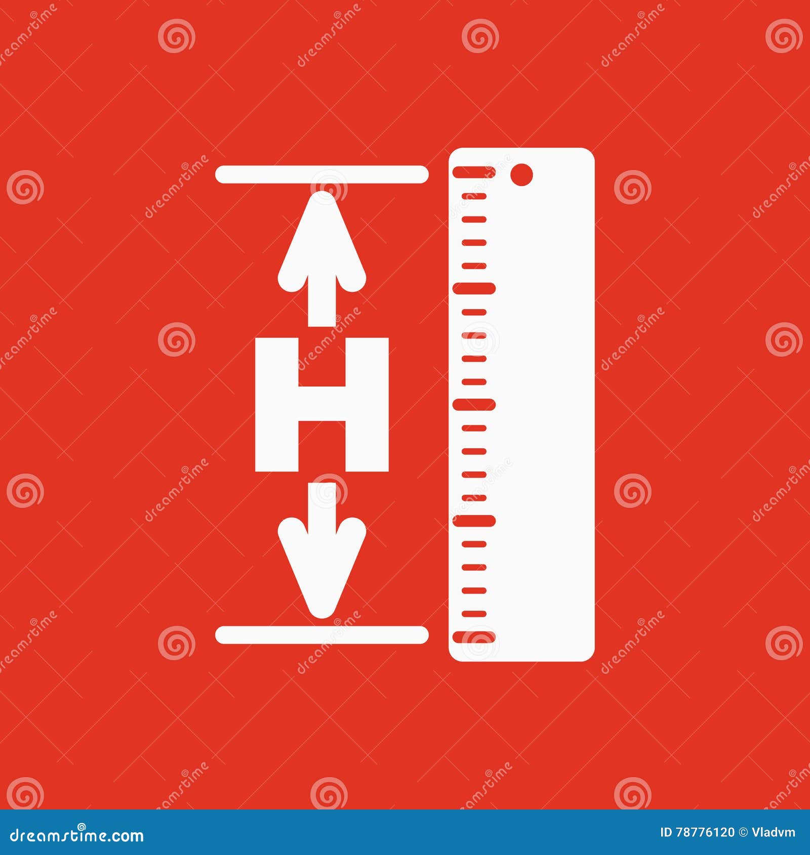 The Height Icon. Altitude, Elevation, Level, Hgt Symbol. Flat Stock ...