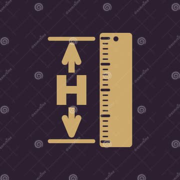 The Height Icon. Altitude, Elevation, Level, Hgt Symbol. Flat Stock ...