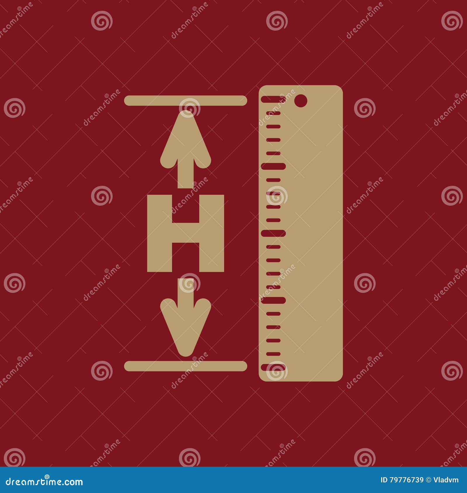 The Height Icon. Altitude, Elevation, Level, Hgt Symbol. Flat Stock ...