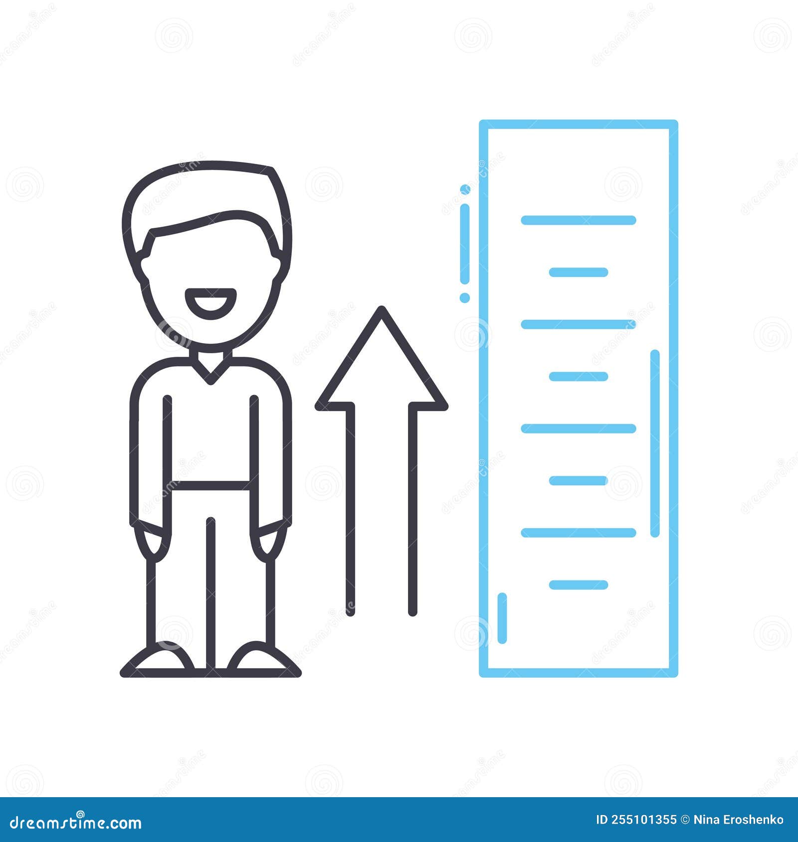 Height Line Icon, Outline Symbol, Vector Illustration, Concept Sign ...