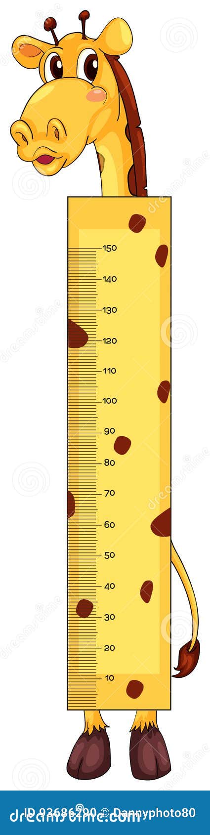 Height Measurement Chart with Giraffe Character Stock Vector ...