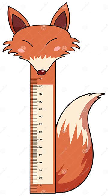 Height Measurement Chart with Wild Fox Stock Vector - Illustration of ...
