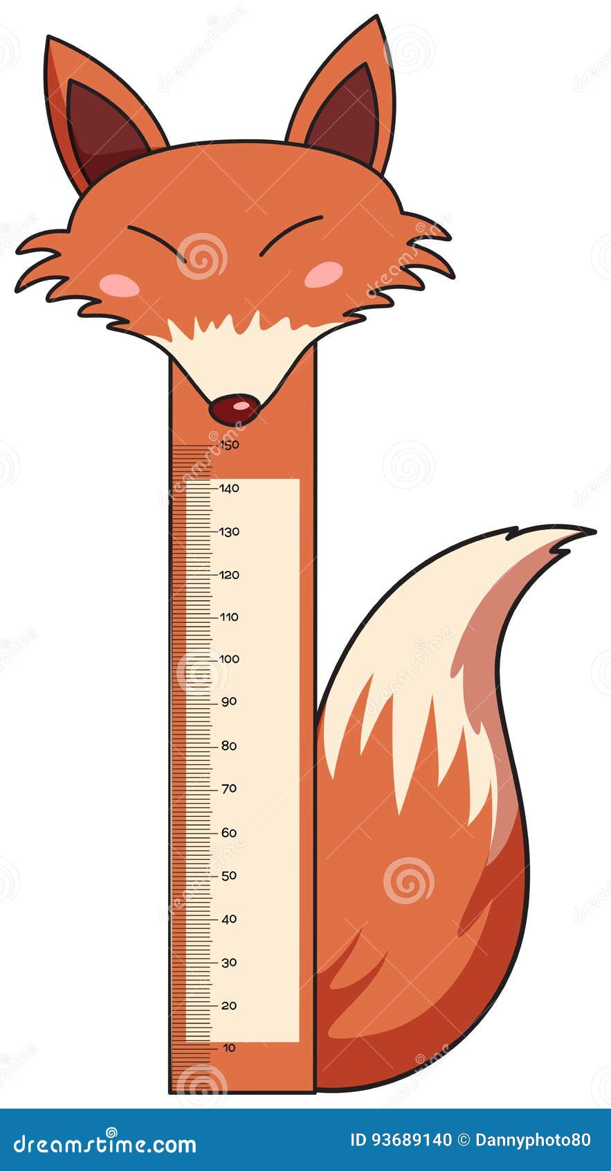 Height Measurement Chart with Wild Fox Stock Vector - Illustration of ...