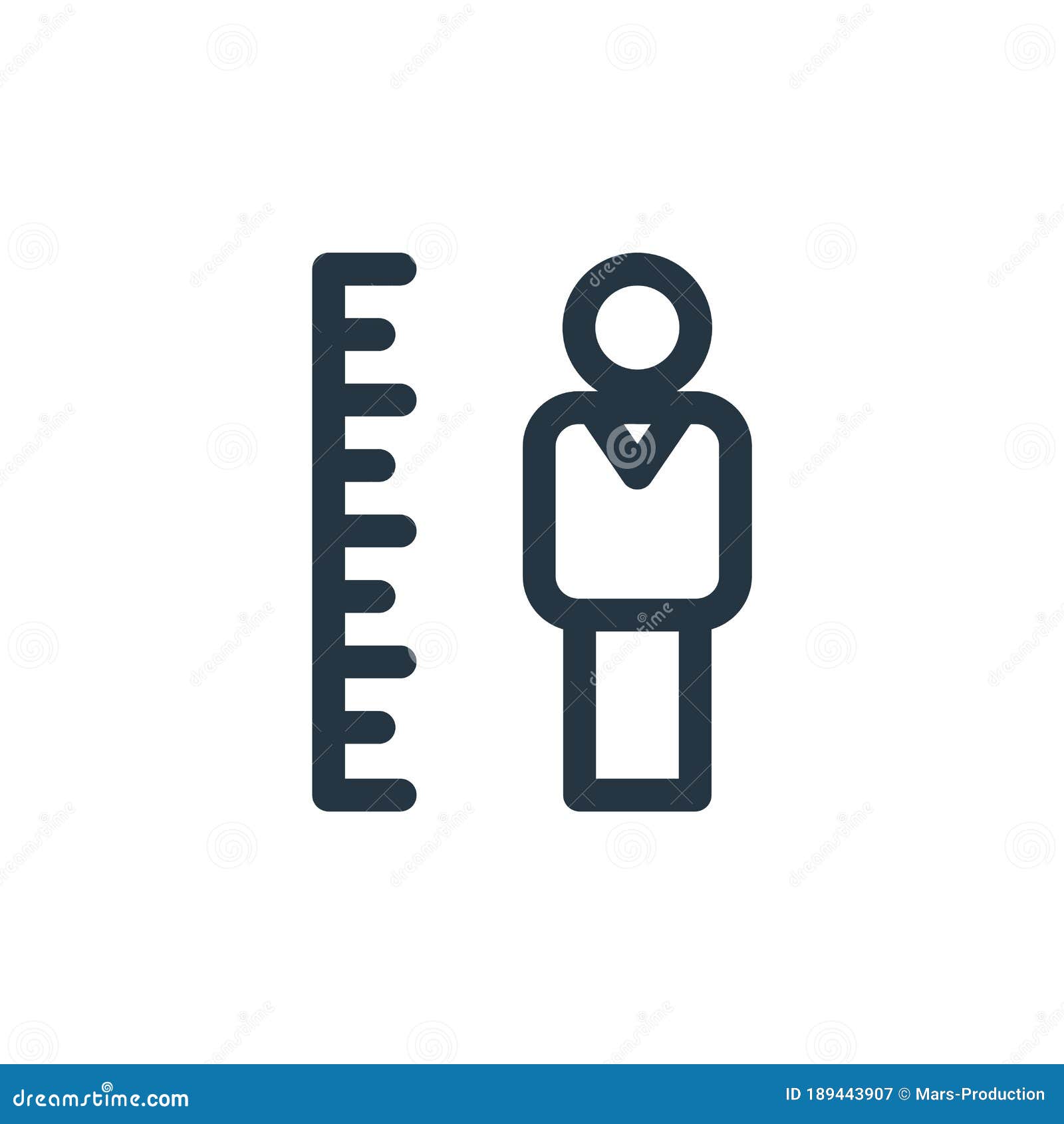 Height Vector Icon Isolated on White Background. Outline, Thin Line ...