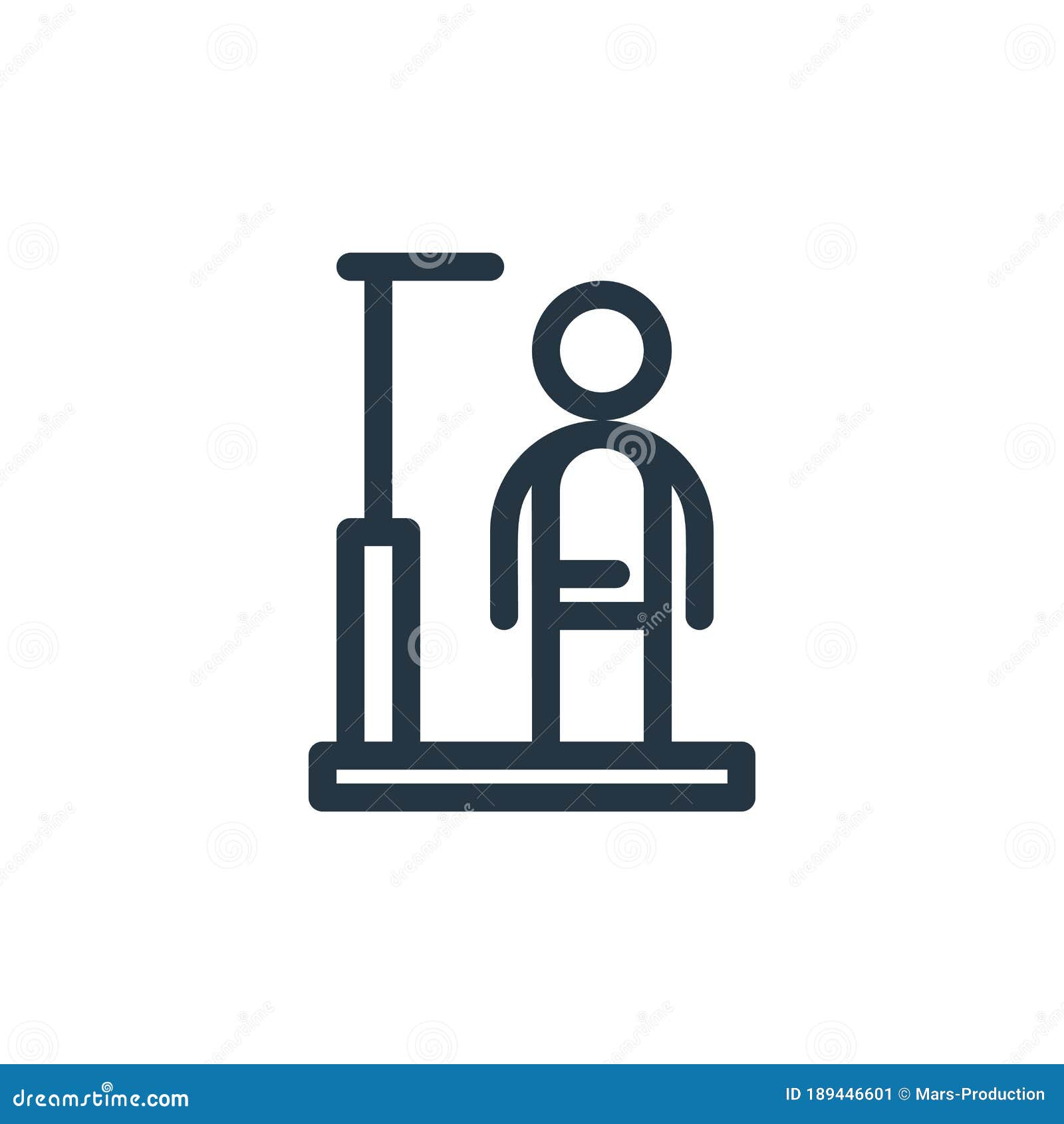 Height Vector Icon Isolated on White Background. Outline, Thin Line ...