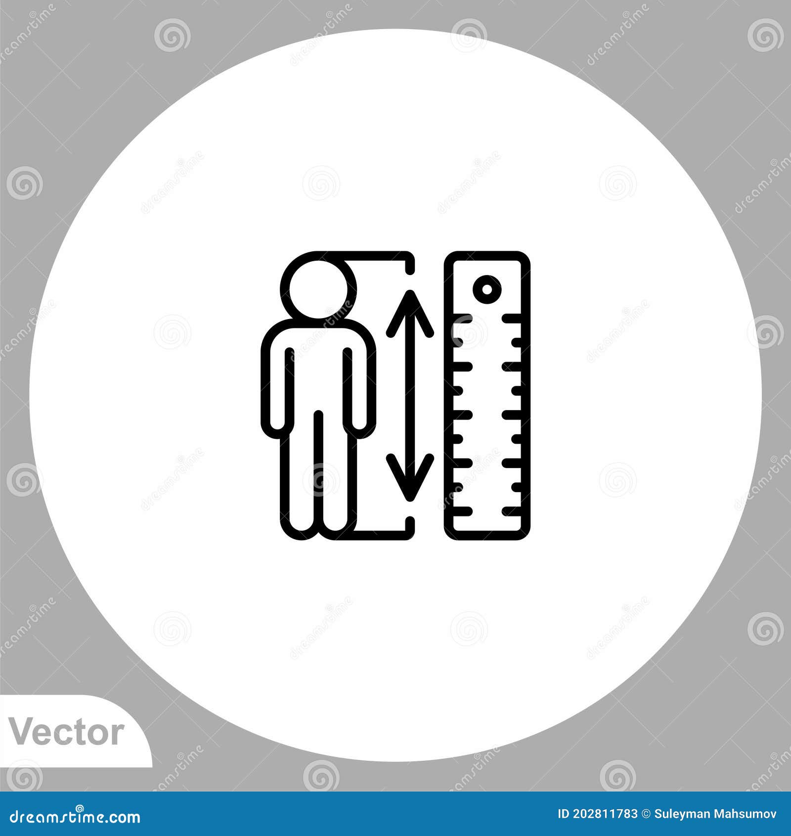 Height Vector Icon Sign Symbol Stock Vector - Illustration of person ...
