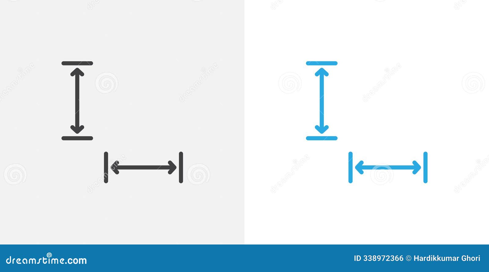 Height and Width Icon Isolated on White Background Stock Illustration ...