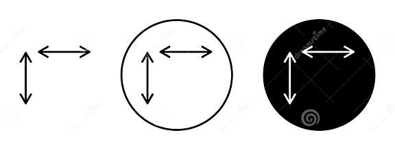 Height and Width Icon Isolated on White Background Stock Vector ...