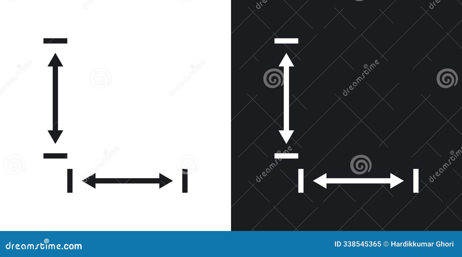Height and Width Icon Isolated on White Background Stock Vector ...