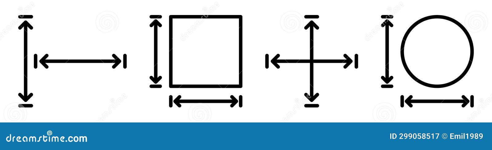Height and Width Icon Symbol Simple Design. Stock Vector - Illustration ...