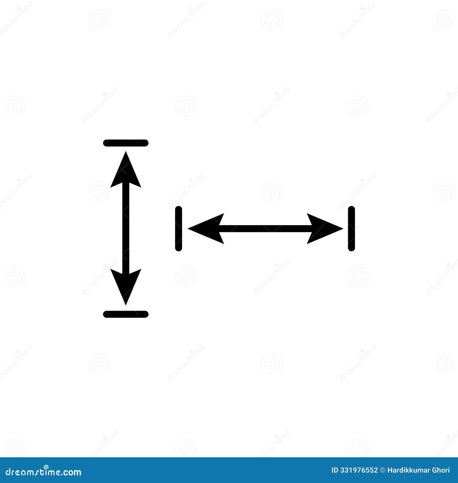 The Width Icon. Measurement And Ruler Symbol. Flat Vector Illustration ...