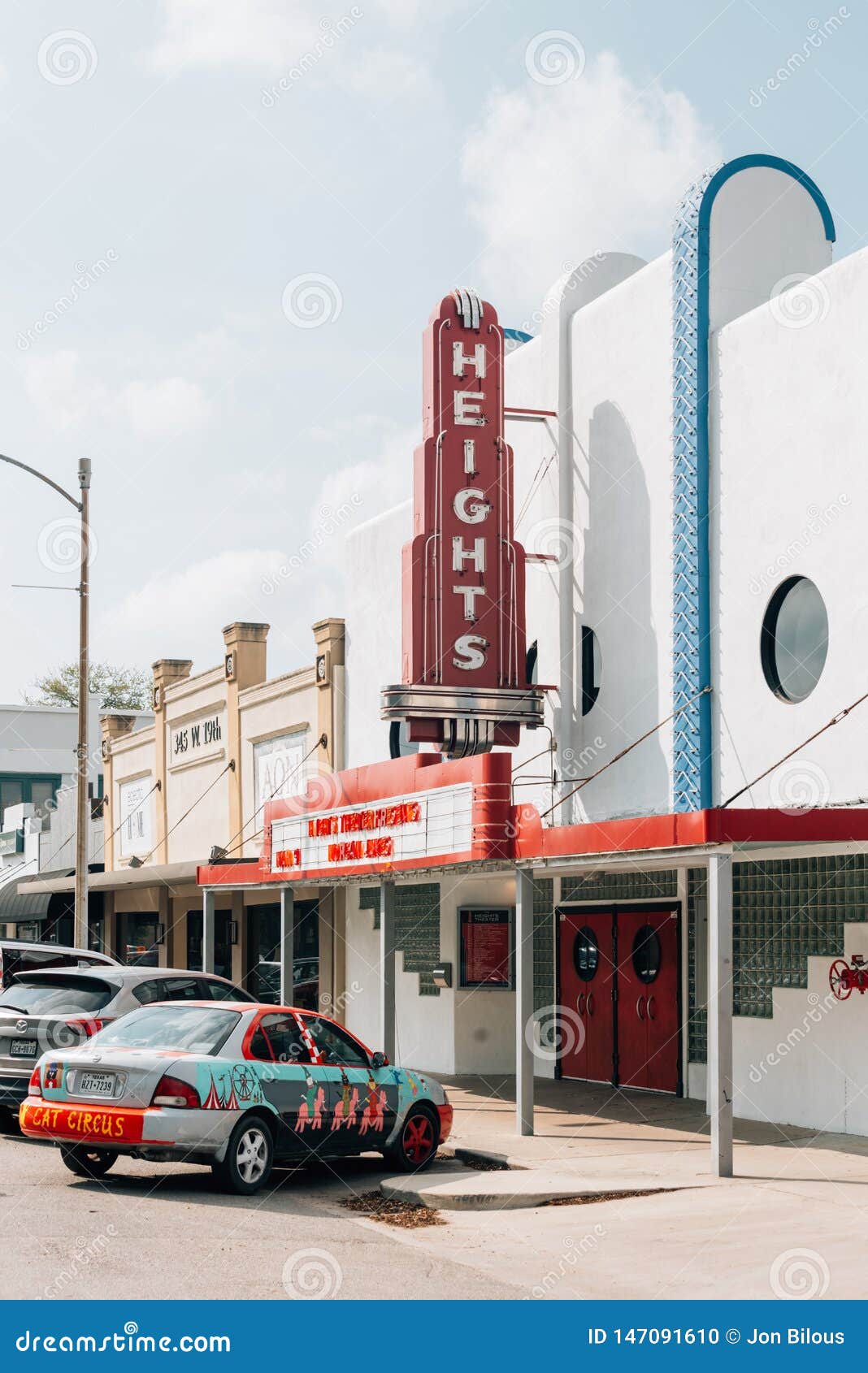 The Heights Theater Sign, in Houston, Texas Editorial Image - Image of ...