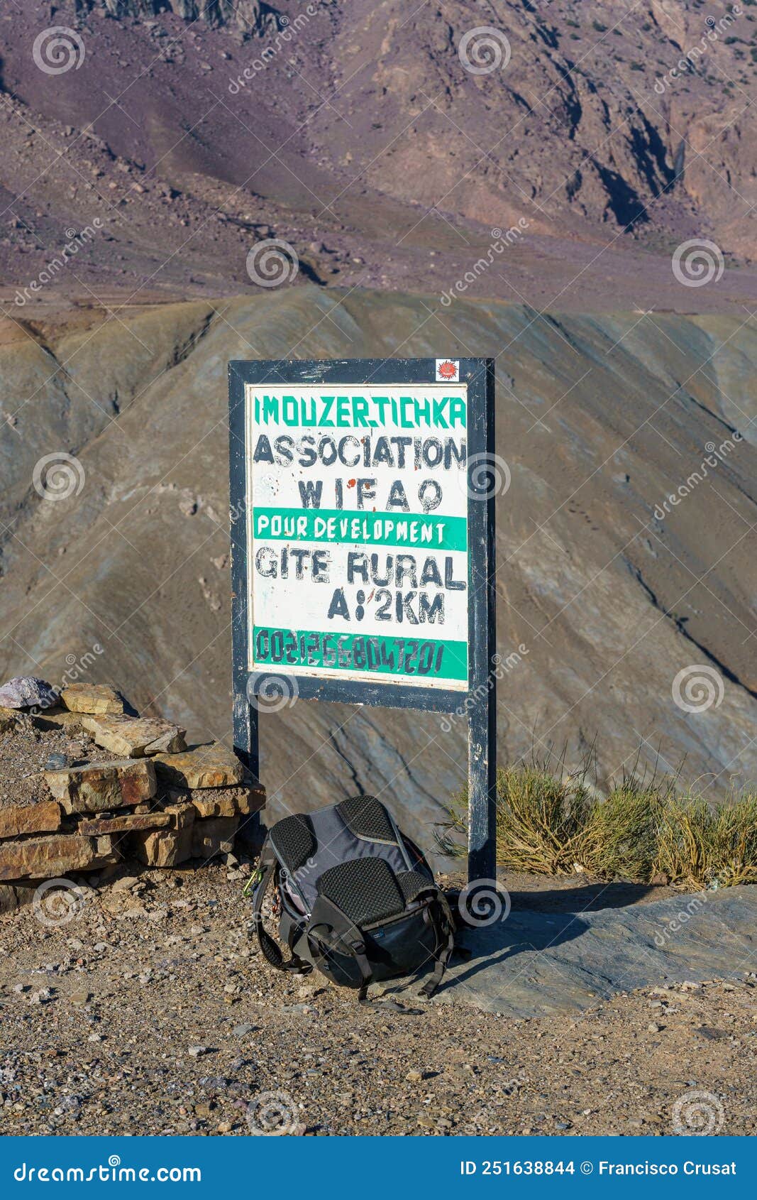 HEIGTH SIGNAL in Atlas Mountains, Morocco Stock Photo - Image of creek ...