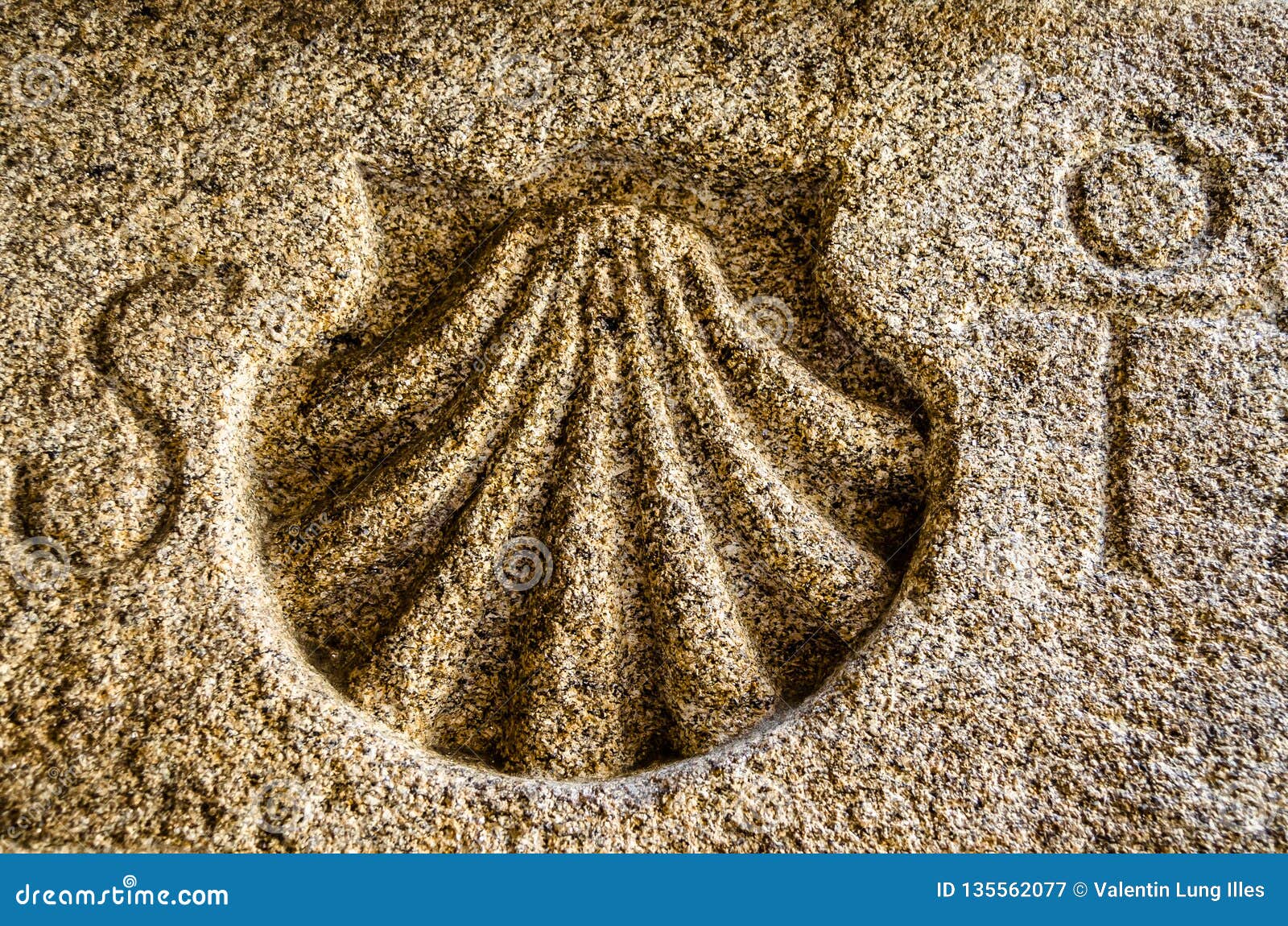 Heilig-James Way-Symbol Geschnitzt Im Stein Stockbild - Bild von pilger ...