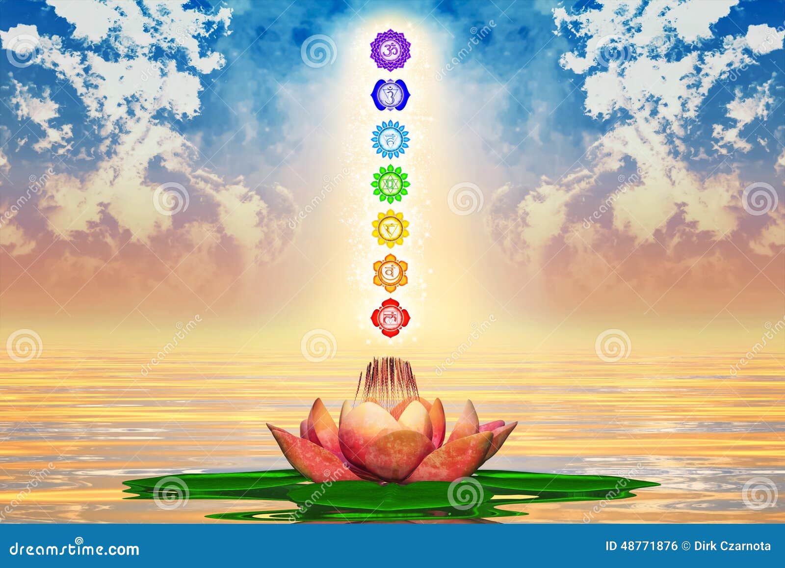 Heilige Lotus and Chakras stock illustratie. Illustration of heilig ...