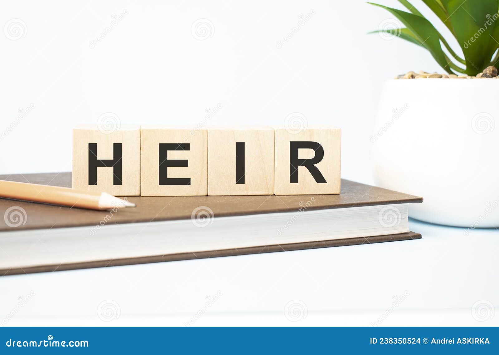 Heir Word Written on Wooden Cubes with Copy Space Stock Photo - Image ...