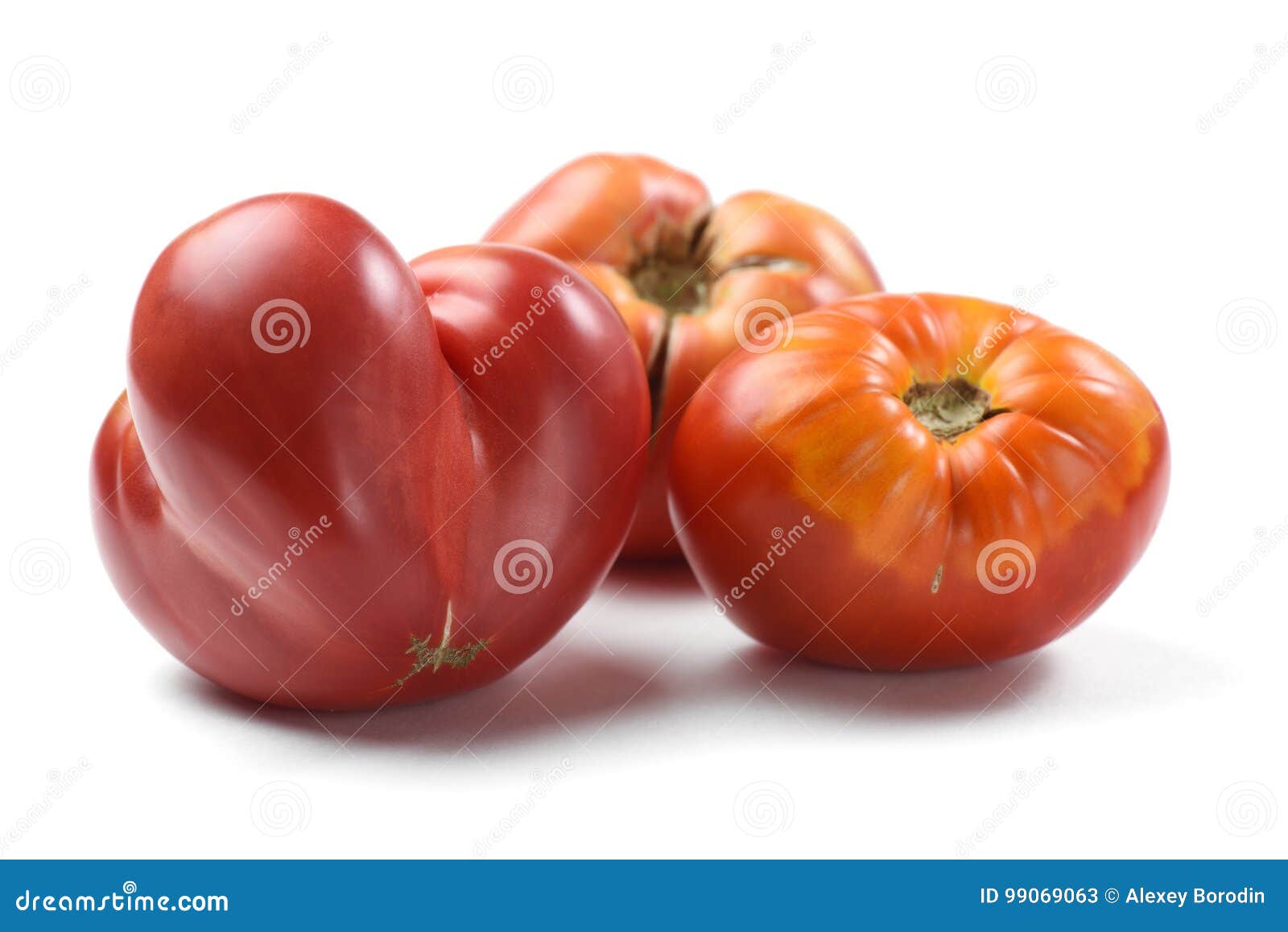 Heirloom Fresh Juicy Tomatoes Irregular in Shape Isolated Stock Image ...