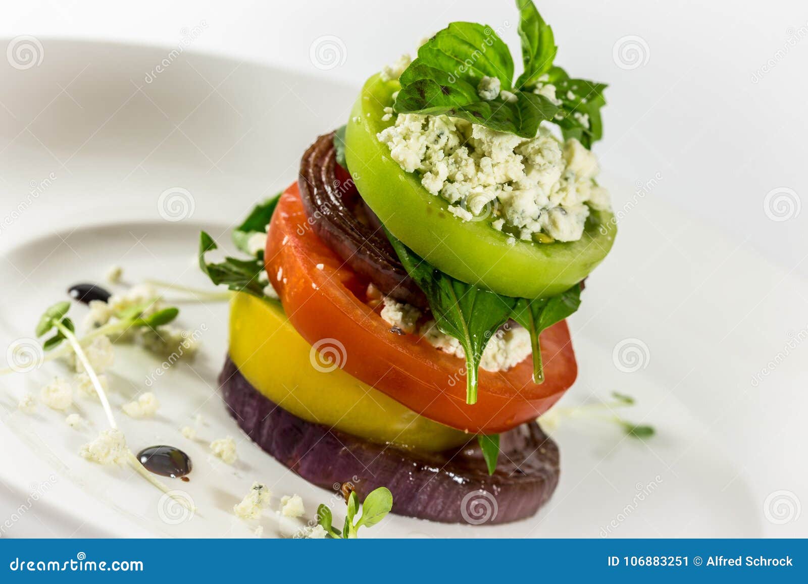 Heirloom Tomato Stack stock image. Image of blue, redonion - 106883251