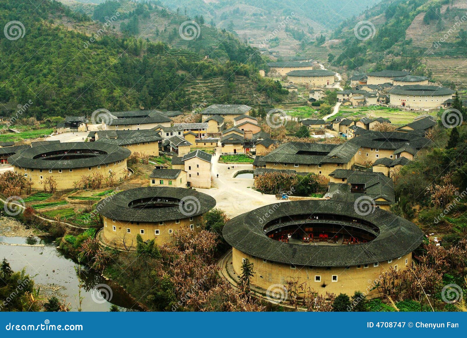 Hekeng Fujian Tulou stock image. Image of tulou, desktop - 4708747