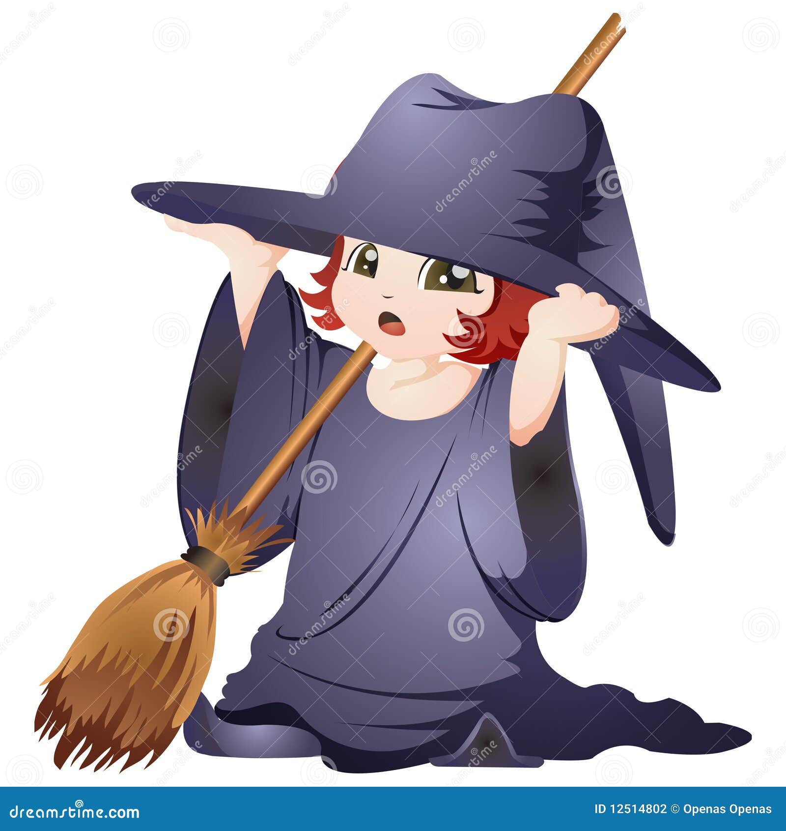 Heks vector illustratie. Illustration of kwestie, hoed - 12514802