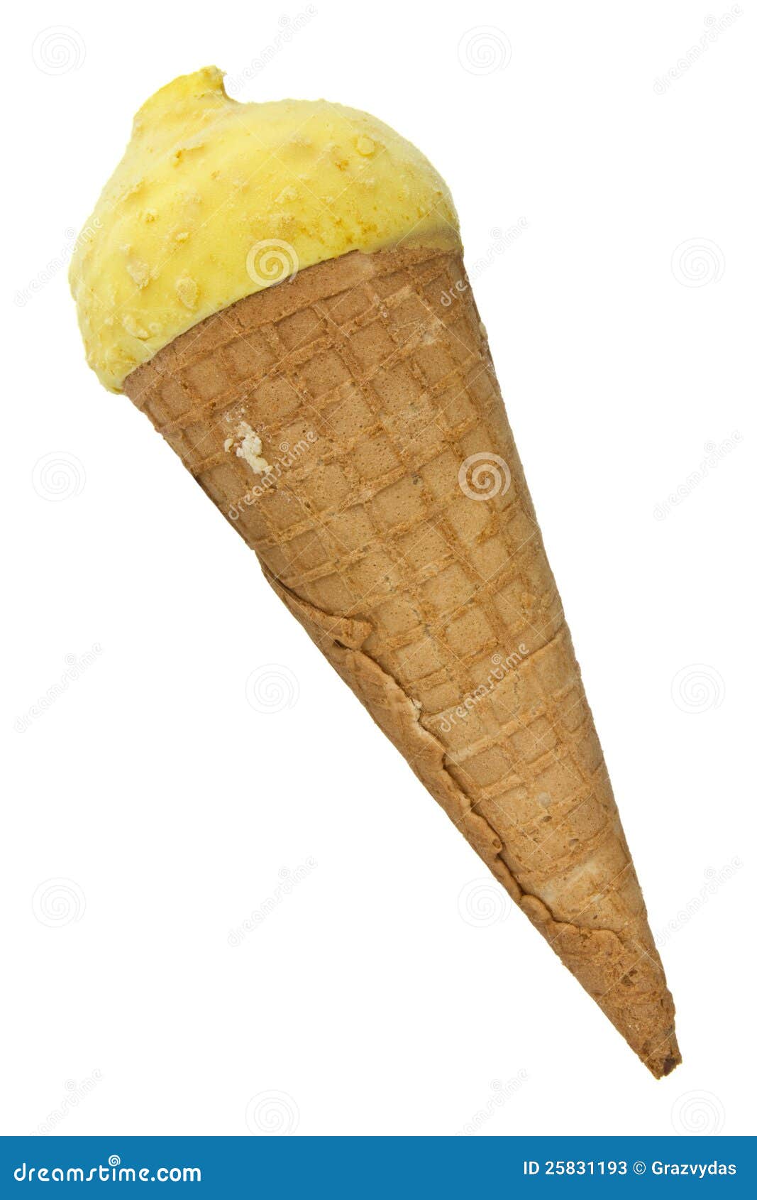 Helado Amarillo Con El Cono Imagen de archivo - Imagen de aislado, cono ...