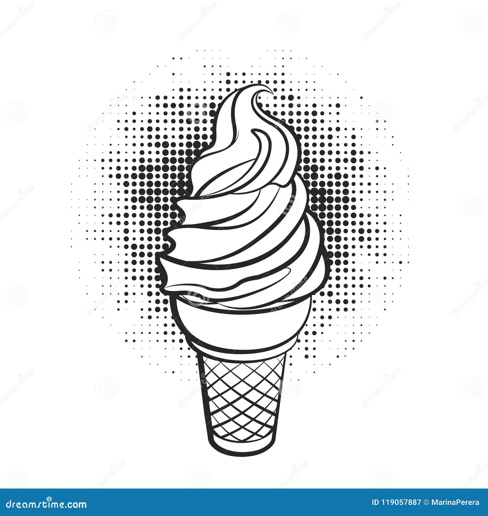 Helado Blanco Y Negro Sobre Modelo De Punto Ilustración del Vector ...