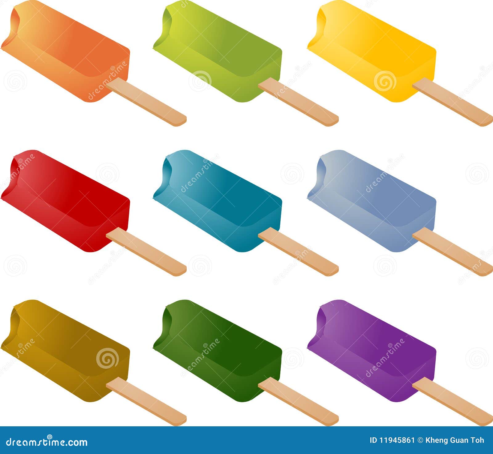 Helado Congelado Del Popsicle Stock de ilustración - Ilustración de ...