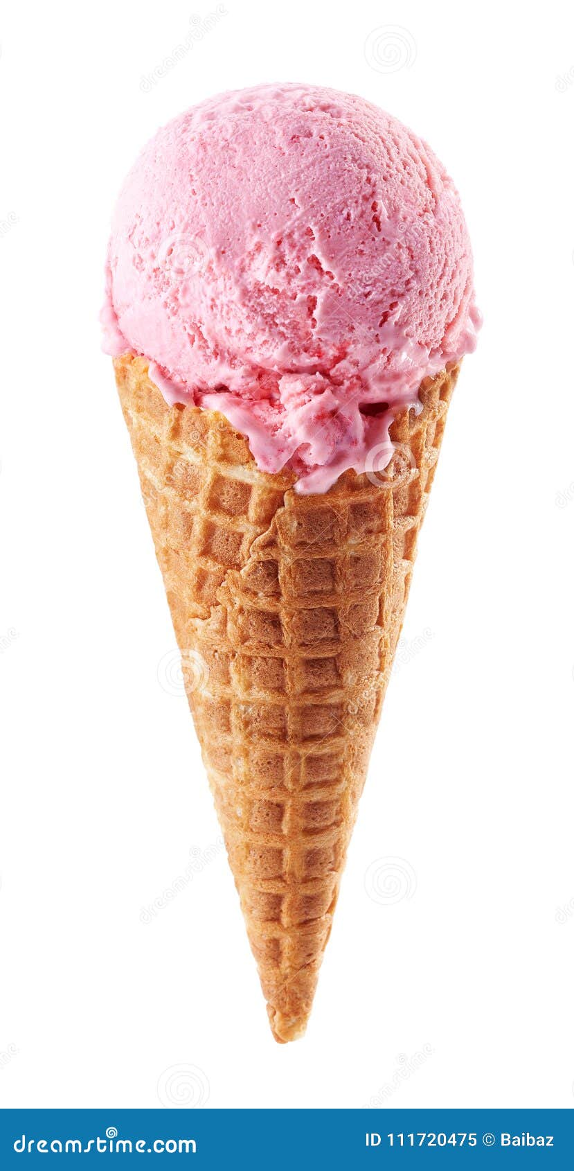 Helado De Fresa Con El Cono Imagen de archivo - Imagen de fondo ...