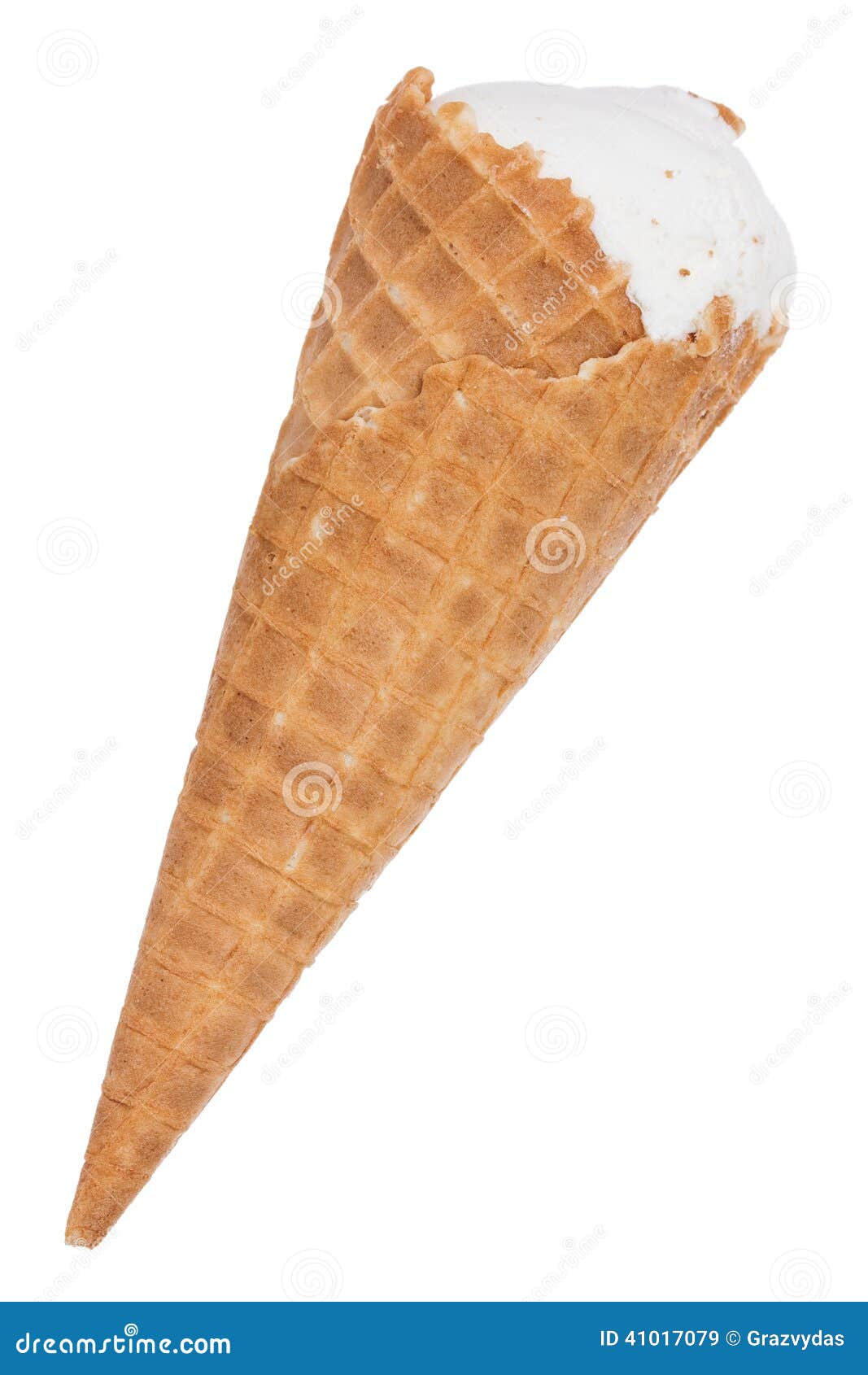 Helado De Vainilla En Un Cono De La Galleta Imagen de archivo - Imagen ...